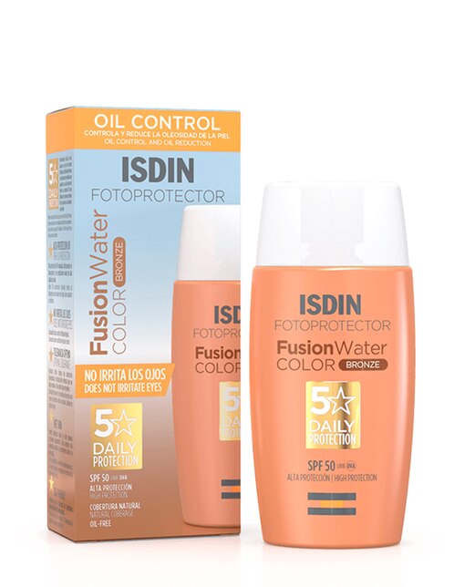 Protector solar FPS 50 Fusion Water Isdin Color Bronze 50 ml 2