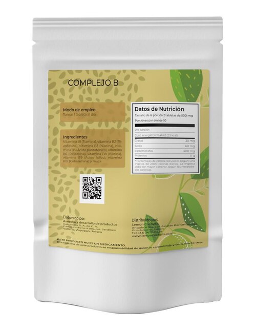 Suplemento alimenticio Lemon Cochella con complejo de vitamina b de 100 ...