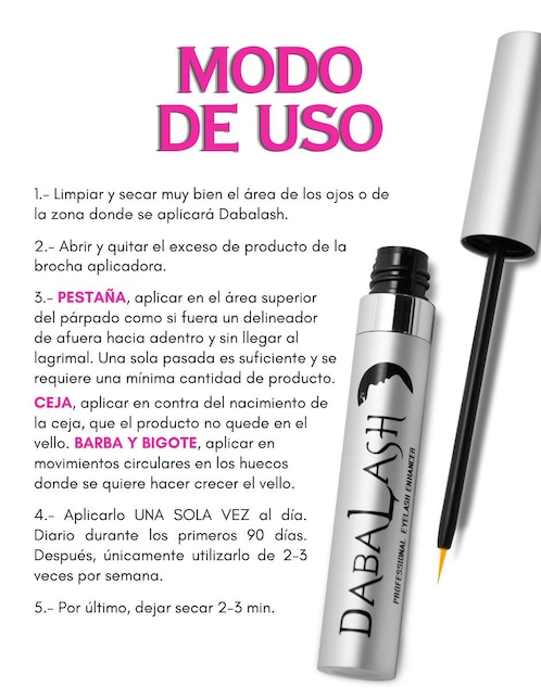 Sérum fortalecedor para pestañas y cejas Dabalash todo tipo piel 5