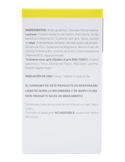 Actikroll Salud Natural con ácido glutámico y tiamina de 100 tabletas 2