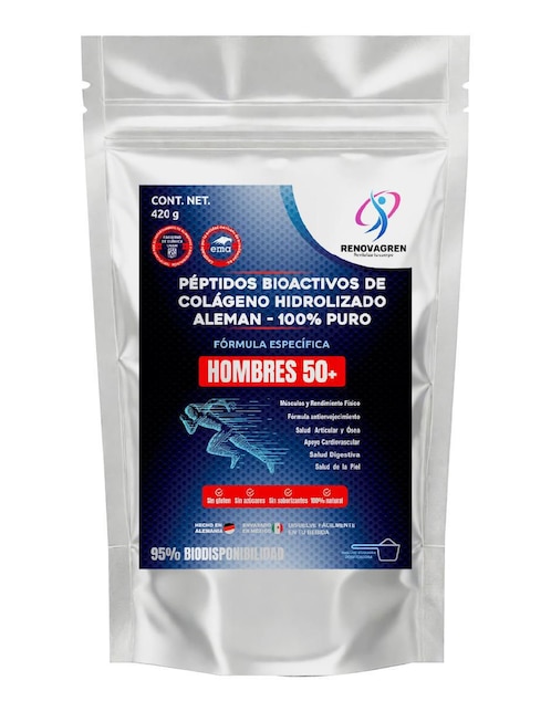 Péptidos de Colageno Hidrolizado Alemán Hombre 50 + Renovagren 1