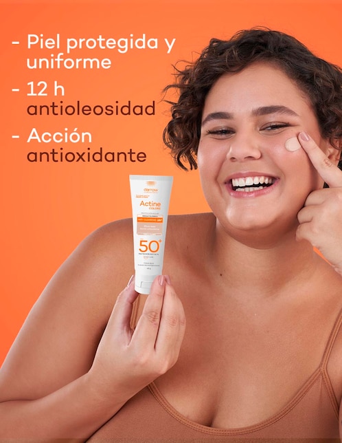 Protector solar FPS 50 Dermatológico Facial Claro Darrow Actine Colors ...