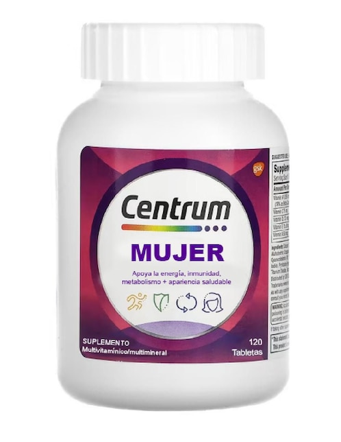 Multivitamínico suplemento alimenticio Centrum tabletas para mujer 1