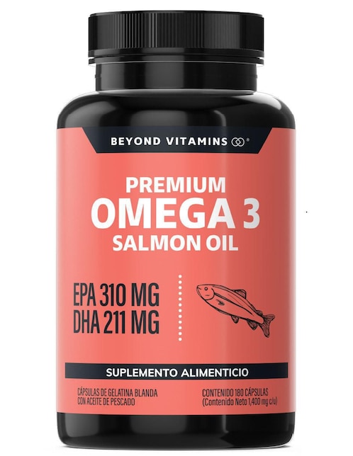 Omega 3 Salmon Oil Beyond Vitamins sabor natural de 180 cápsulas 1