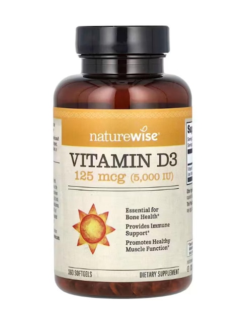 VITAMINA D3 Nature Wise de 360 cápsulas 1