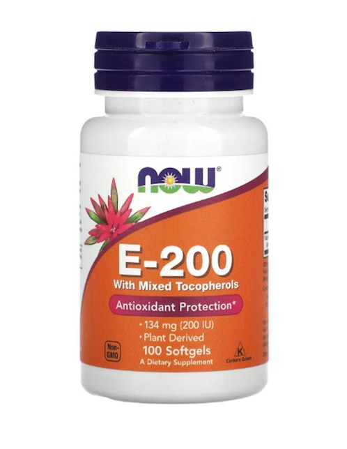 E-200 con tocoferoles mixtos, 134 mg, blandas Now Foods con vitamina e ...