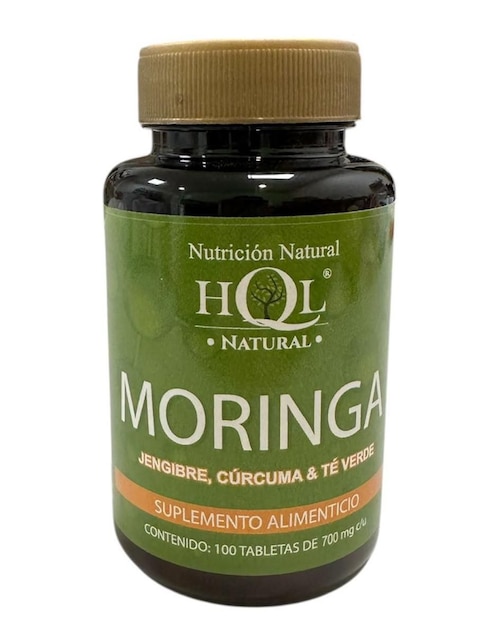 Moringa, Jengibre, Cúrcuma & Té Verde HQL 100 Tabs de 700mg c/u Hql ...