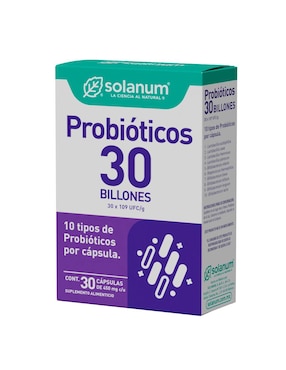 Suplemento alimenticio probioticos 30 billones Solanum cápsulas unisex