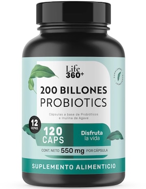200 Billones Probiotics Life360+ con Inulina y Cepas Activas de 120 ...
