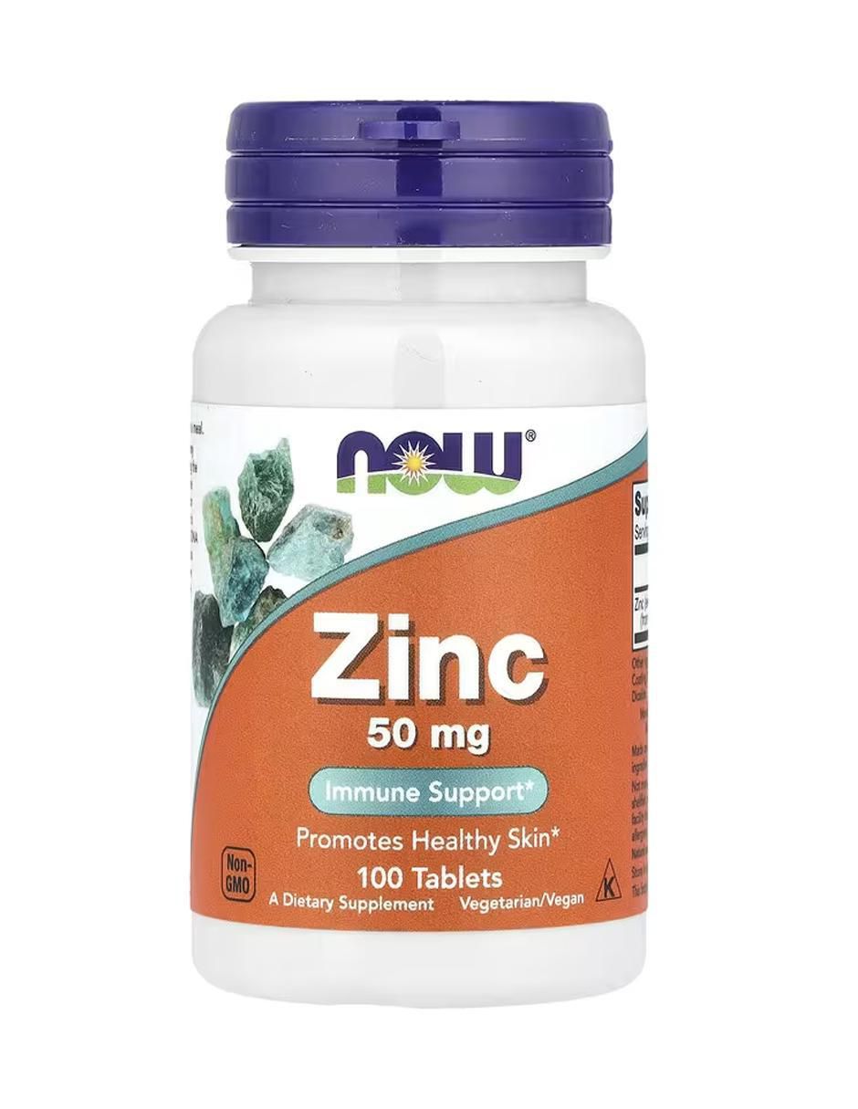 Zinc, 50 mg Now con zinc de 100 tabletas