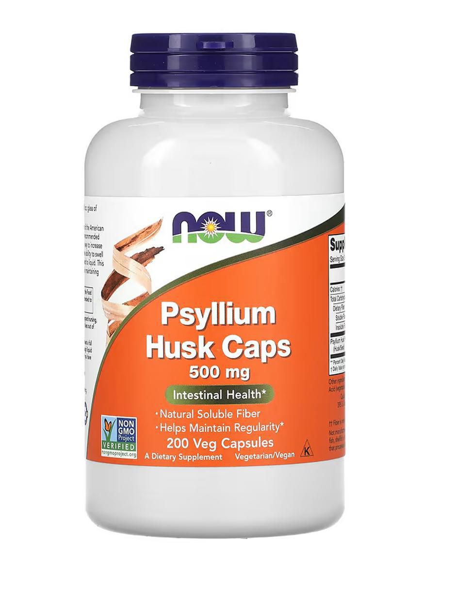 Cápsulas de Psilio Now con psyllium (plantago ovata) de 200 cápsulas