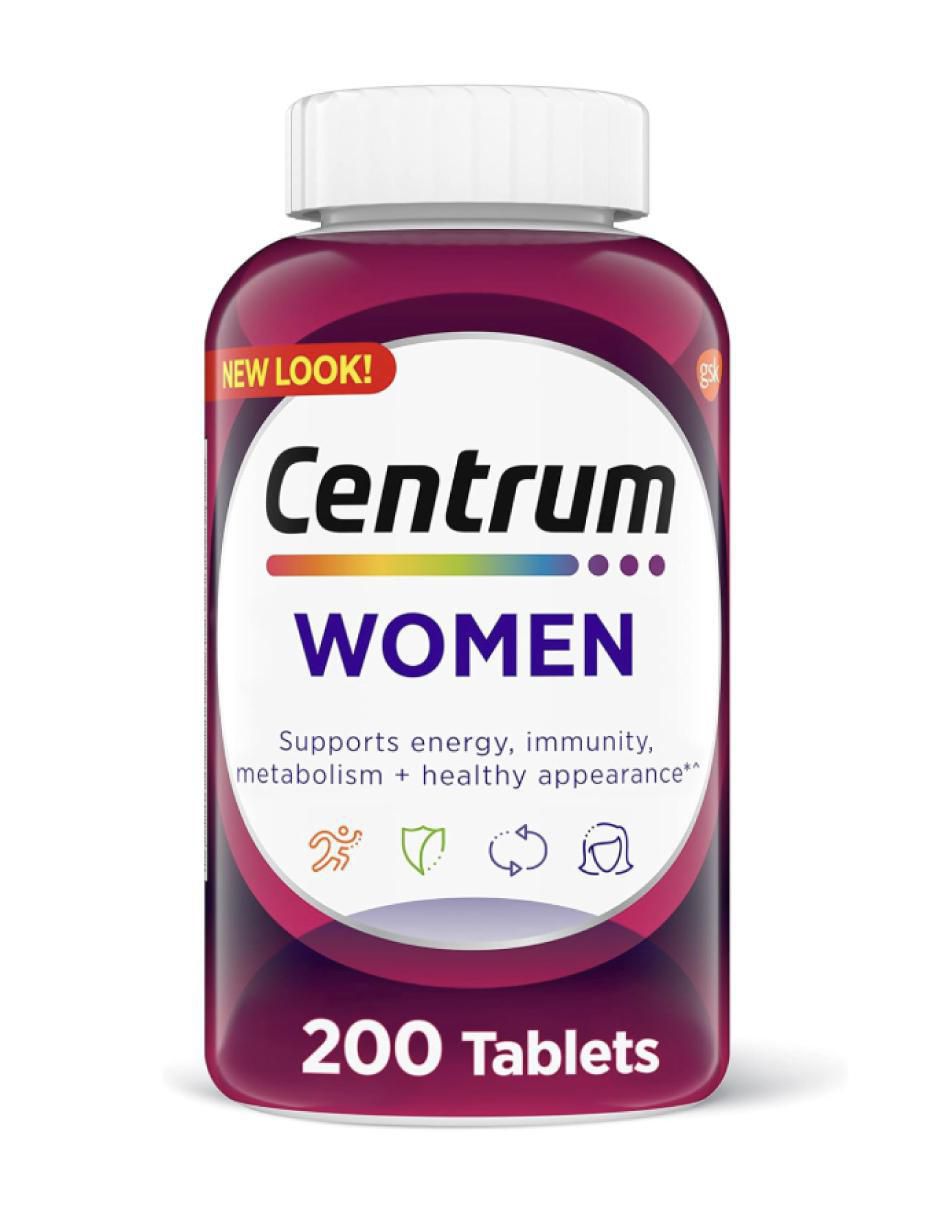Multivitamínico suplemento alimenticio Centrum tabletas para mujer