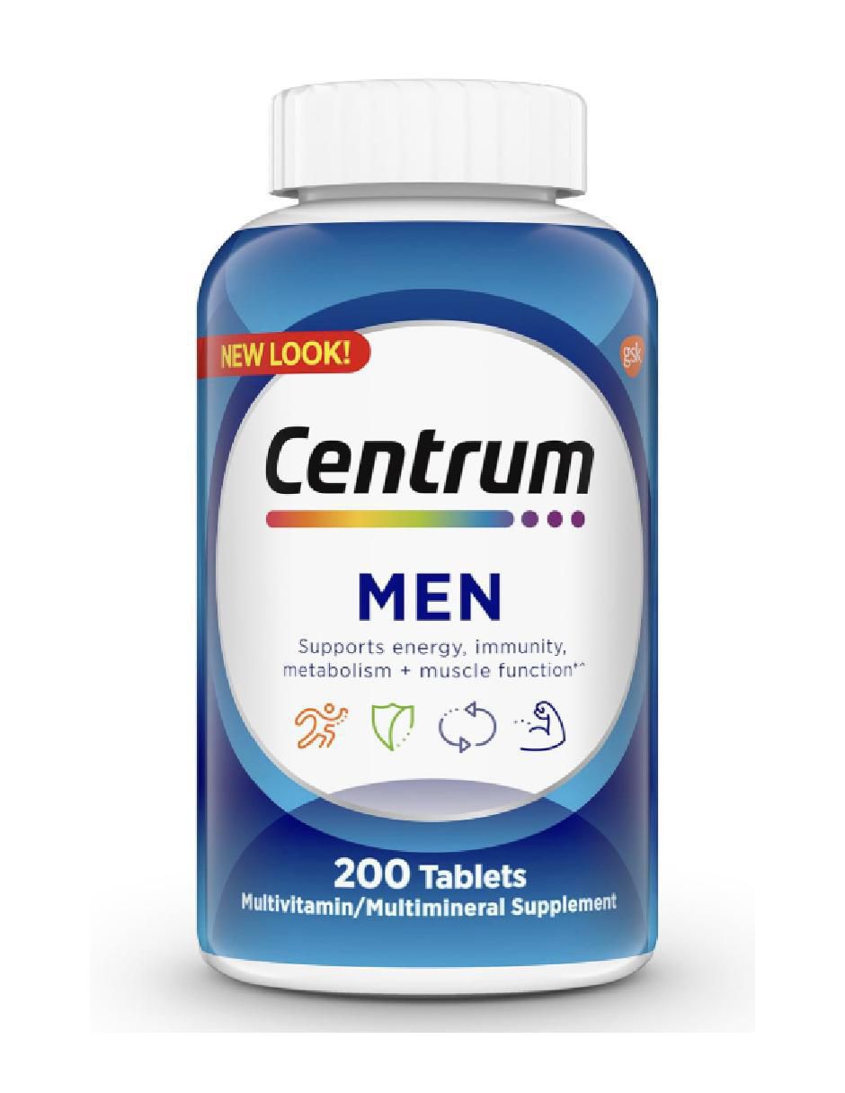 Multivitamínico suplemento alimenticio Centrum tabletas para hombre