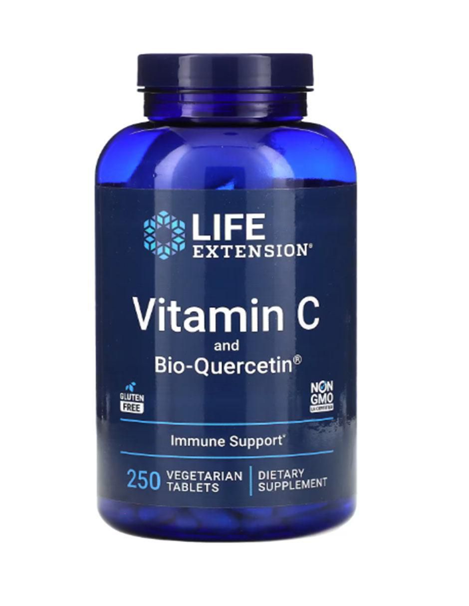 Vitamina C y Bio-Quercetina Life Extension de 250 tabletas